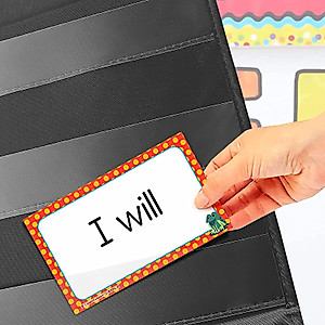 EAMAY Standard Pocket Charts, Clear 10 Pocket Chart for Teacher Lessons in a Classroom or Home Use – Fits Standard 3” Sentence Strips and Word Cards, Black