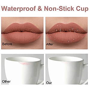 Rosarden Matte Nude Lipstick - Matte Liquid Lipstick - Nude Liquid Lipstick - Waterproof & Long Lasting 24 Hour Matte Lipstick- Soft Velvet Matte Lipstick - Matte Lipstick Lip Makeup for Women(01)