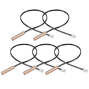 uxcell 5 Pcs 5K NTC Thermistor Probe 15.7 Inch Copper Sensitive Temperature Temp Sensor for Air Conditioner