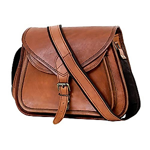 Ruzioon Leather Crossbody Purse Women Shoulder Bag Satchel Ladies Travel Purse Genuine Leather