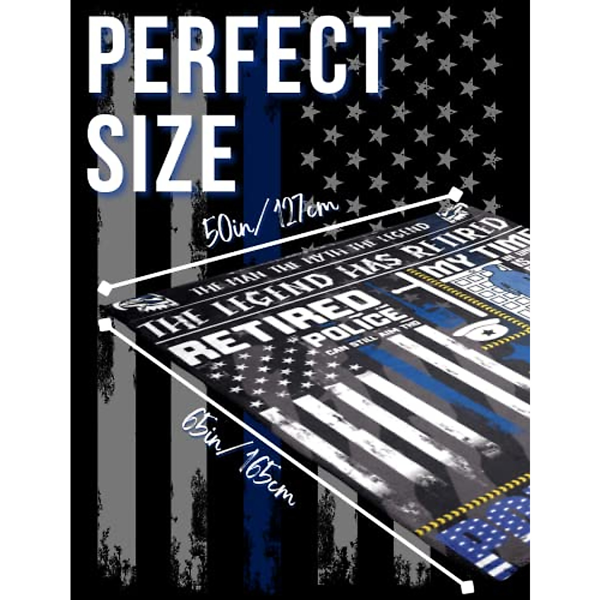 InnoBeta Police Retirement Gifts for Men, Retirement Gifts for Police Officers Men, Bed Flannel Fleece Plush Blankets (50"x 65") - The Legend Has Retired