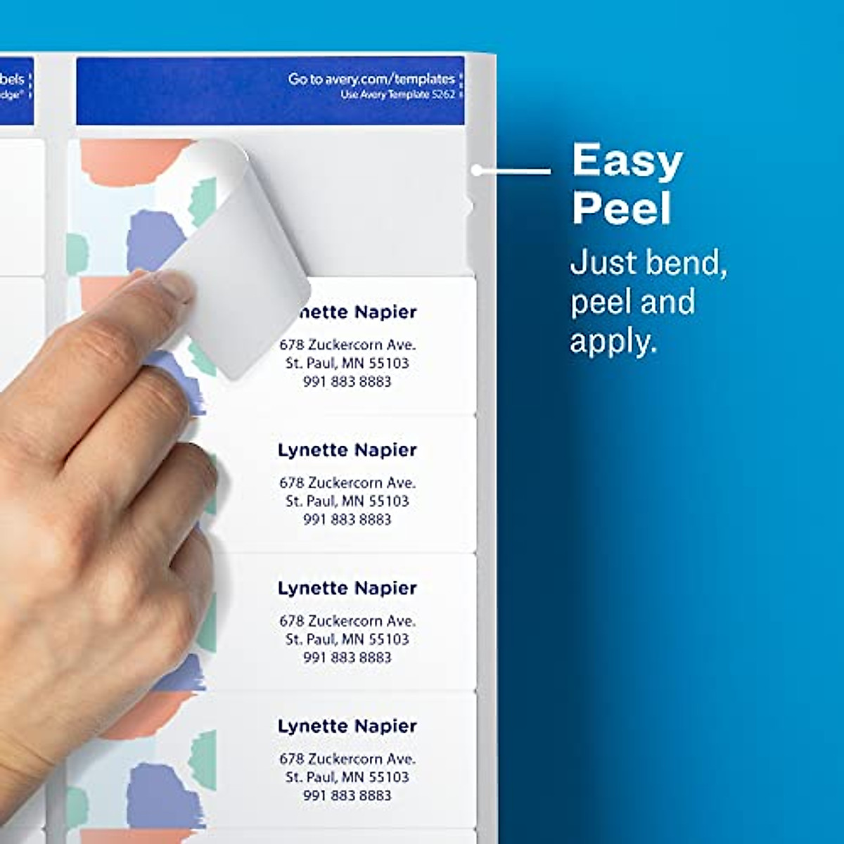 Avery Printable Shipping Labels with Sure Feed, 2" x 4", Matte Clear, 250 Blank Mailing Labels (8663)