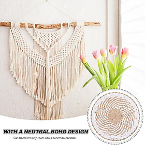 Kichvoe Woven Wall Hanging Baskets Decorative Rattan Basket Rattan Basket Wall Decor Wall Basket Decor Unique Wall Decor Woven Wall Plate Decor Basket Wall Art Grass Round Wall Decoration
