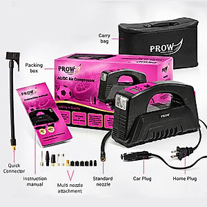 Electric Air Compressor Tire Inflator AC/DC Portable for Car – DC 12V, Home – AC 110V, Upscale, with Digital Pressure Gauge, Air Pump for Car Tires, Motorcycle, Bike, Basketball and More