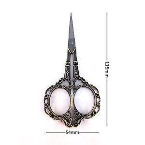 Yueton Vintage Europea Style Plum Blossom Needlework Embroidery Scissors (Bronze)
