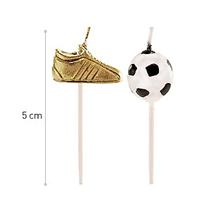 Dekora - Football Candles for Birthday Cake - Football and Golden Boot