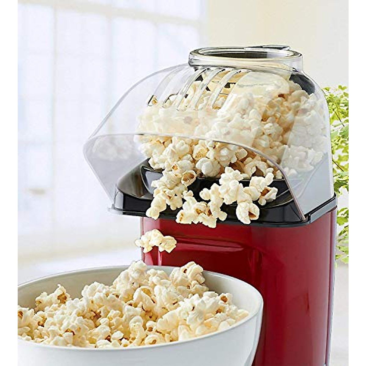 J-JATI Air Pop Popcorn Maker, Makes 12 Cups of Popcorn, Includes Measuring Cup and Removable Lid, Dishwasher-Safe popcorn popper air popcorn maker hot air popcorn maker Popcorn Machine Maker