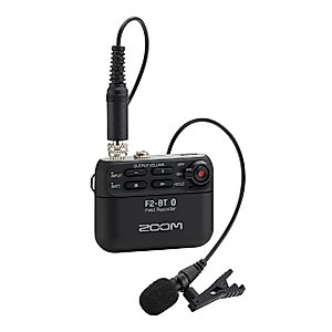 Zoom F2-BT Lavalier Recorder with Bluetooth, 32-Bit Float Recording, Audio for Video, Wireless Timecode Synchronization, Records to SD, and Battery Powered with Included Lavalier Microphone
