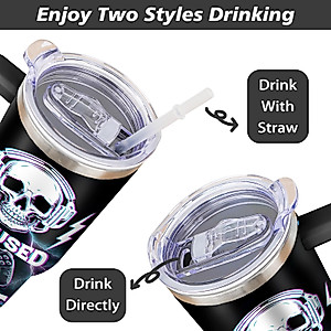 thmasamwr Game Tumbler with Lid and Straw, 40oz Gamer Water Bottle Cup with Handle, Gaming Travel Coffee Mugs, Birthday Gifts for Gamer Men Boys