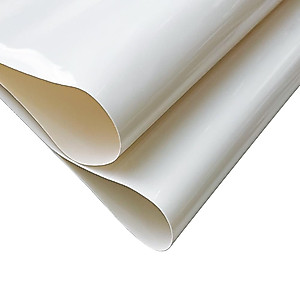 ZLIFA White Transparent Solid Color Jelly Vinyl Leather Sheets, Waterproof Mirrored Soft PVC Fabric Roll 12" x 47" for Crafts Bows Earrings Handbag