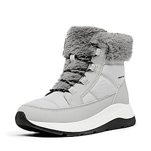 DREAM PAIRS Women's Winter Snow Boots, Faux Fur Waterproof Ankle Booties, Zaylee Ladies Comfortable Short Boots Outdoor,Size 10,Grey,SDSB2208W