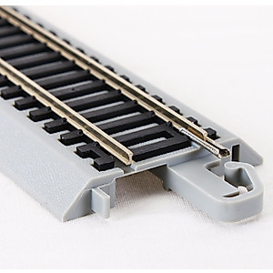 Bachmann Trains - Snap-Fit E-Z TRACK 3” STRAIGHT TRACK (4/card) - NICKEL SILVER Rail With Gray Roadbed - HO Scale