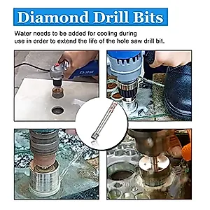 Luomorgo 12Pcs 3mm/1/8 inch Diamond Hole Saw, 1/5 inch Cutting depth Diamond Diamond Drill Bits for Glass Ceramic Marble Porcelain Tile Granite Quartz Gemstone