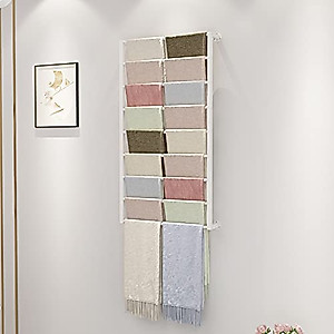 Large Scarf Rack, Wall Mount Commercial Retail Display Holder for Bedroom Closet, Hanger Stand for Trouser, Clothes, Shawls, Wraps, Towels (Color : White, Size : 60x120cm/23.6x47.2in)