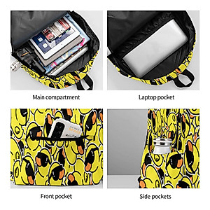 Sunwarshile Duck Pattern Backpack Book Bags Lightweight Casual Laptop Backpacks Travel Daypack For Man Woman