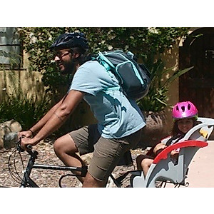 Tangerine Views Diaper Bag Backpack - 4pcs: Spacious Gender Neutral Colors w/Changing Pad, Stroller Straps, Food Snack Pack, and Waste Bag Dispenser w/Bags, Dark Gray With Teal, Large