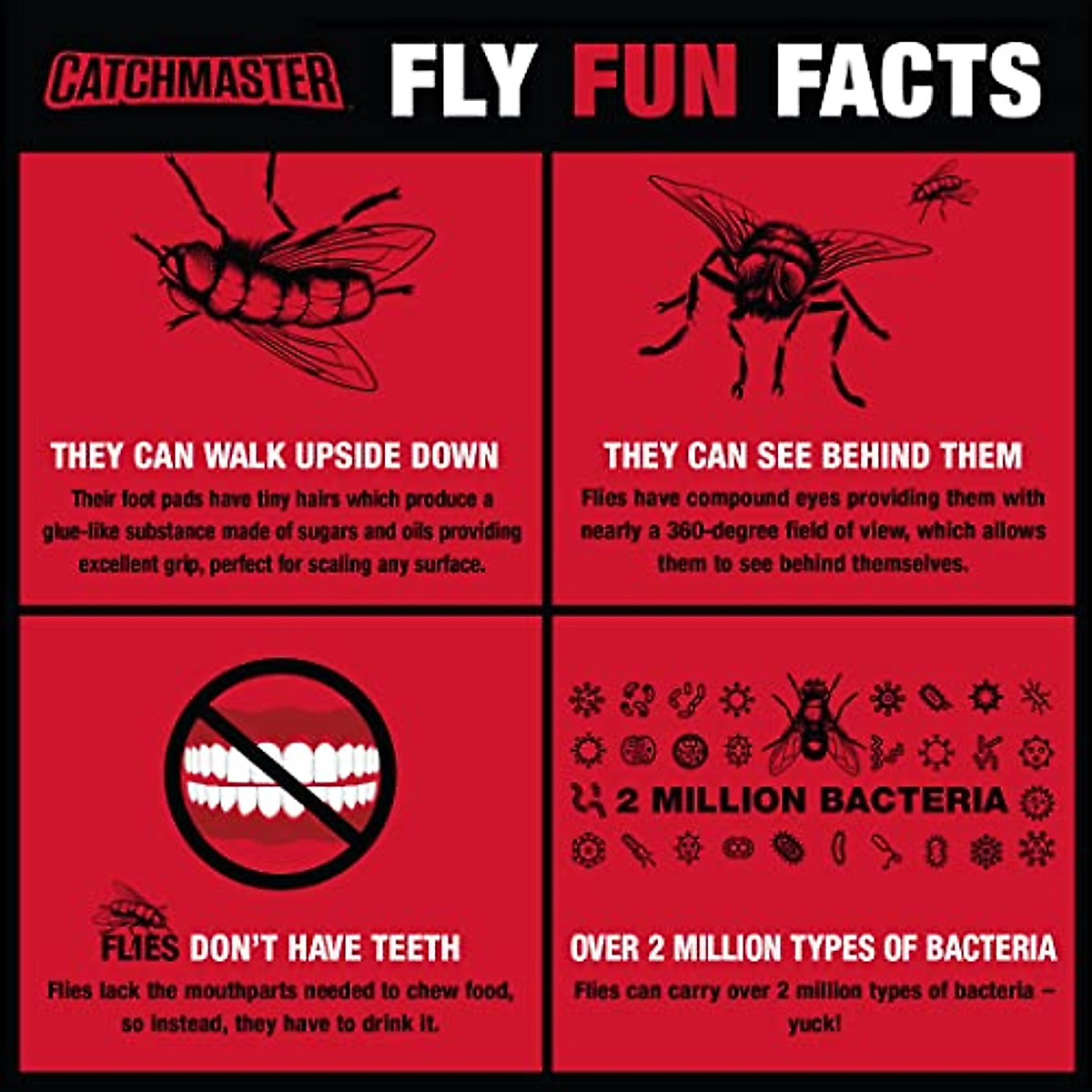 Catchmaster Pro Series Fly Bag 4-Pack, Hanging Fly Trap Outdoor Home, Bug Catcher and Flying Insect Trap with Natural Attractant, Pet Safe Pest Control, XL Bag for Backyard, Pool, Patio & Camping