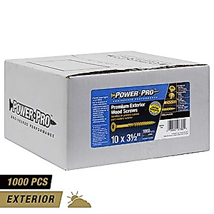 Power Pro Premium Exterior Wood Screws (#10 x 3-1/2") - 1000pc