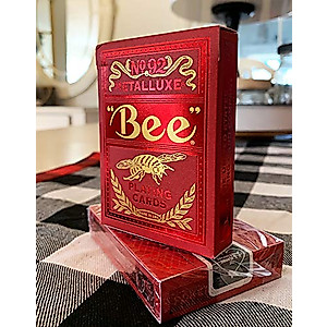 bee MetalLuxe™ Playing Cards - Red Foil Diamond Back, Standard Index