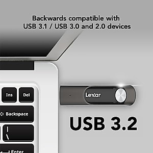 Lexar 1TB JumpDrive P30 USB 3.2 Gen 1 Flash Drive, External Storage, Up To 450MB/s Read/Write, Durable Metallic Design, Titanium (LJDP030001T-RNQNG)