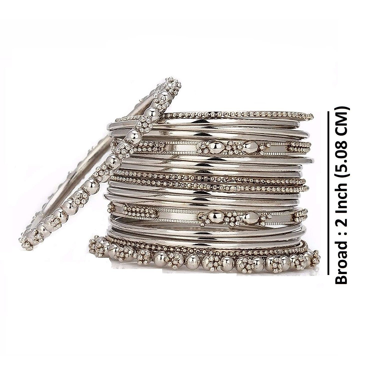 Efulgenz Indian Bangles for Women Indian Oxidized Silver Tone Jewelry for Navratri Boho Vintage Antique Ethnic Gypsy Tribal Indian Oxidized Bracelet Bangles Set Jewelry
