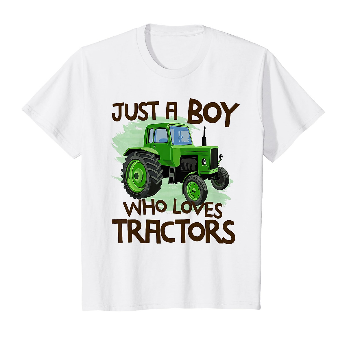 Kids Just A Boy Who Loves Tractors T Shirt Farm Kid Birthday Gift T-Shirt