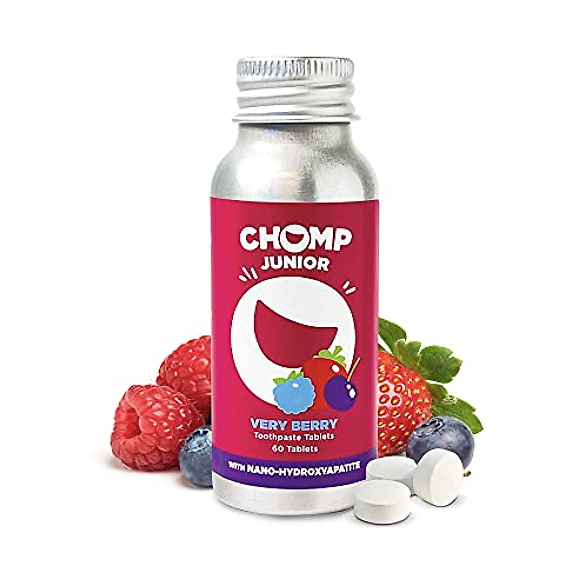 Chomp Junior Very Berry Toothpaste Tablets with Nano Hydroxyapatite