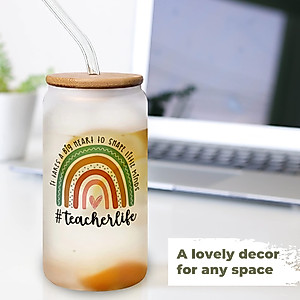 Teacher Appreciation Gifts - Teacher Gifts for Women - Thank You Teacher Gifts, Teachers Appreciation Gifts - Teacher Birthday Gifts, Back To School Gifts, Teacher Retirement Gifts - 16 Oz Can Glass