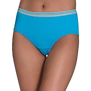 Fruit of the Loom Women's Eversoft Brief Underwear, Tag Free & Breathable, Available in Plus Size, Low Rise-Cotton Blend-6 Pack-Colors May Vary, 7