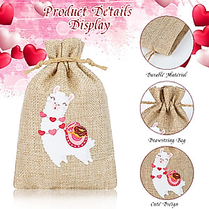 CCINEE 36PCS Valentine's Day Burlap Bags, 4"x6" Heart Love Shaped Drawstring Gift Bags Candy Pouches Linen Pockets for Valentine's Day Wedding Birthdays Party Favor Gift Bags