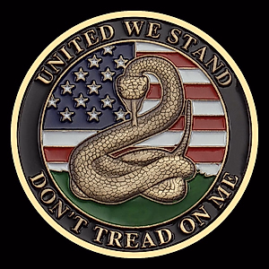 Don't Tread on Me Liberty Bell Challenge Coin Designed by Military Veterans