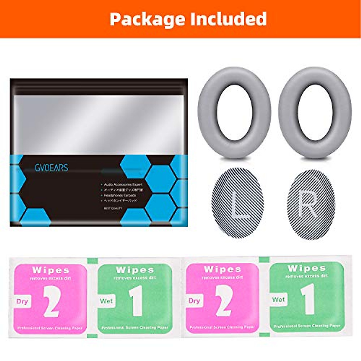 Premium Replacement Ear Pads for Bose QC35 & QC35ii Headphones Made by GEVO- Comfortable Adaptive Memory Foam and Extra Durable - Fits QuietComfort 35 & 35ii / SoundLink 1&2 AE（Over-Ear） (Silver)