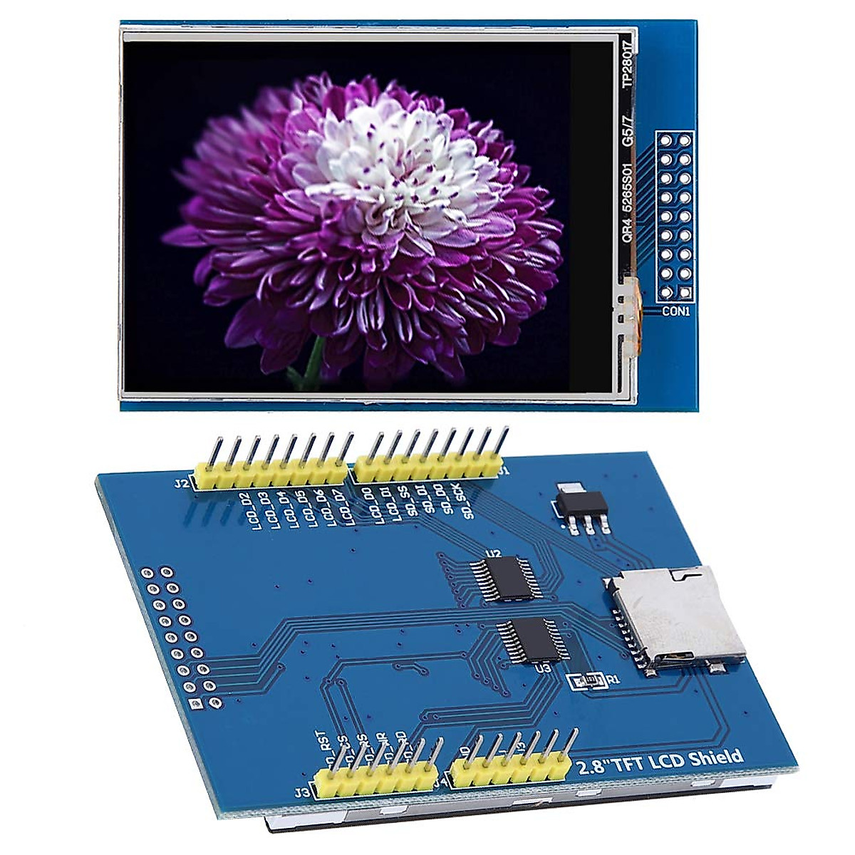 2.8 TFT LCD touch screen display module with 8-bit parallel bus Color display, touch screen, 8-bit parallel interface, 2.8 display.
