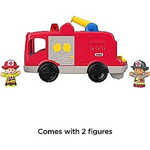 Fisher-Price Little People Musical Toddler Toy Helping Others Fire Truck With Lights Sounds & 2 Figures For Ages 1+ Years