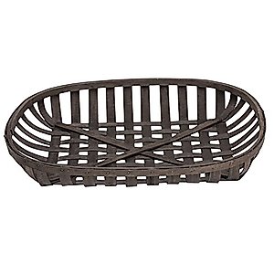 HUBERT® Tobacco Basket Oval Chip Wood- 28 1/2"L x 25 1/2"W x 4"H