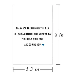 Comting Thank You Step Dad Father's Day Card, Appreciate Greeting Card for Father in Law, Birthday Card for Dad