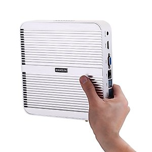 HUNSN Fanless Mini PC, Desktop Computer, HTPC, Kodi Box, Intel I3 7167U, Windows 11 pro or Linux Ubuntu, BM01, VGA, HDMI, 4 x USB3.0, 2 x USB2.0, LAN, 8G RAM 256G SSD