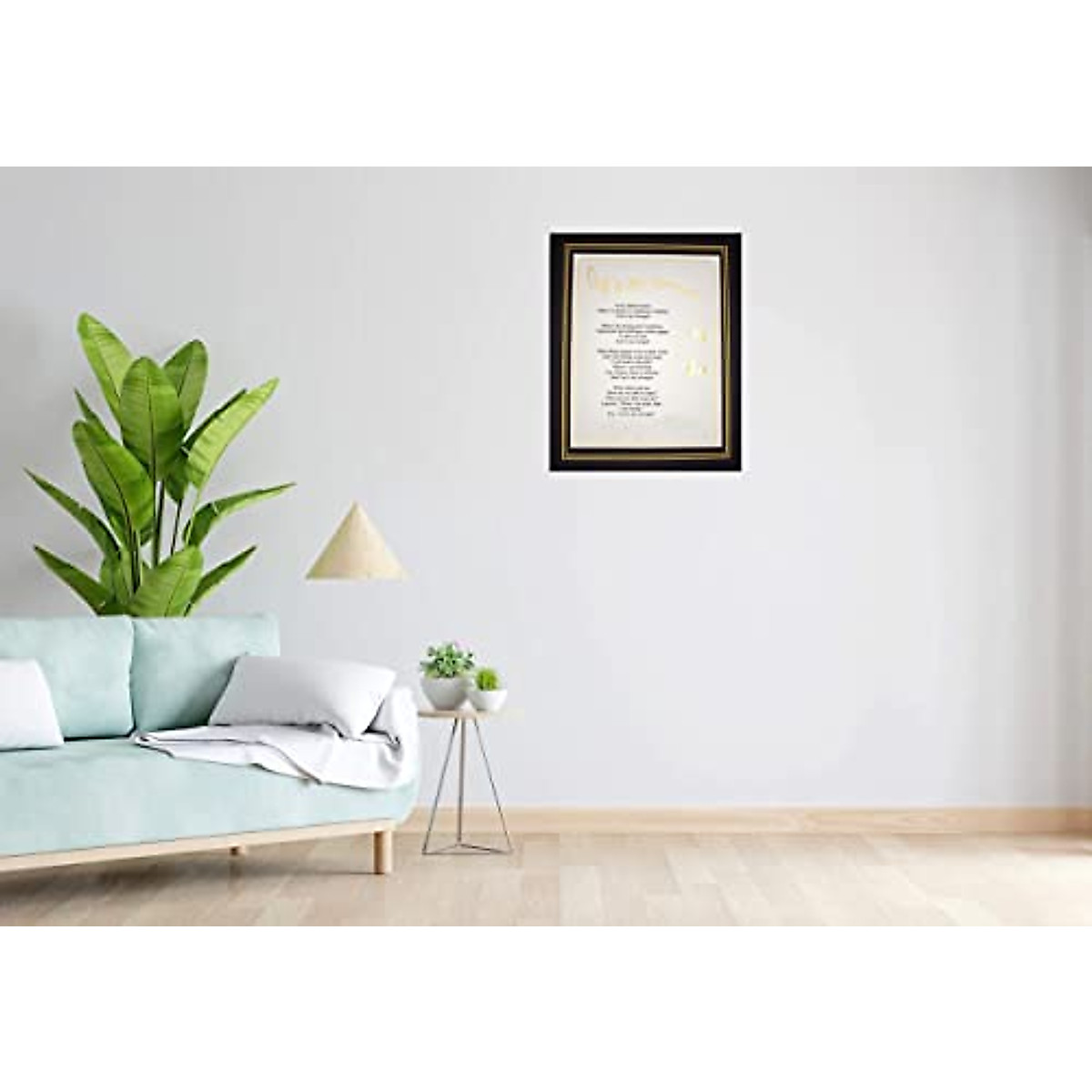 God Is My Strength, Christian Poem in Vegan Leather Frame with Built-in Easel & Hanger, Uplift Yourself or Gift to Others. For Home-Office-Dorm (Size 10 3/4 x 13 x 1/4 Inches)