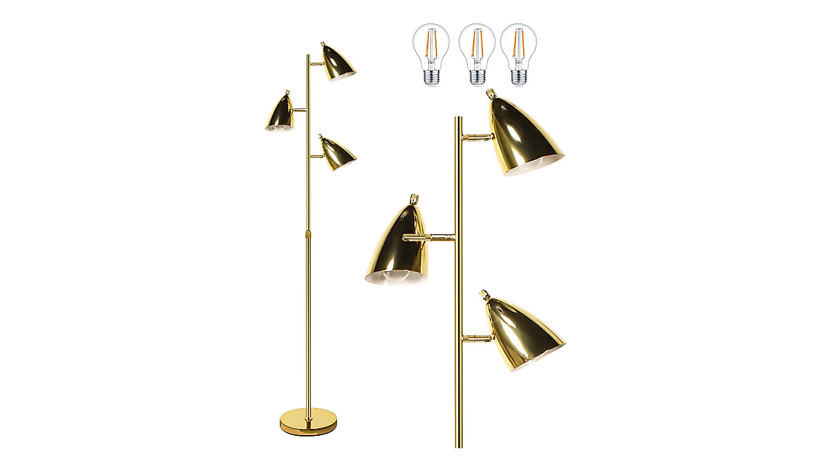 Stylish 3-Light Industrial Floor Lamp for Living Room