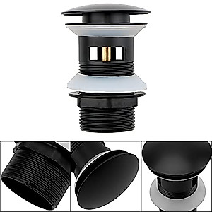 Stainless Steel Basin Sink Drain Stopper Up Drain with Overflow Slotted Washbasin Sink Plug Vanity Sink Waste Drainer (A)