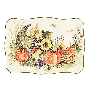 Certified International Harvest Morning Rectangular Platter, 14'' x 10'', Multicolor