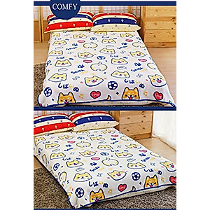 Flannel Fleece Throw Blanket, Cute Shiba Inu Micro Fleece Soft Blanket Throw Blanket