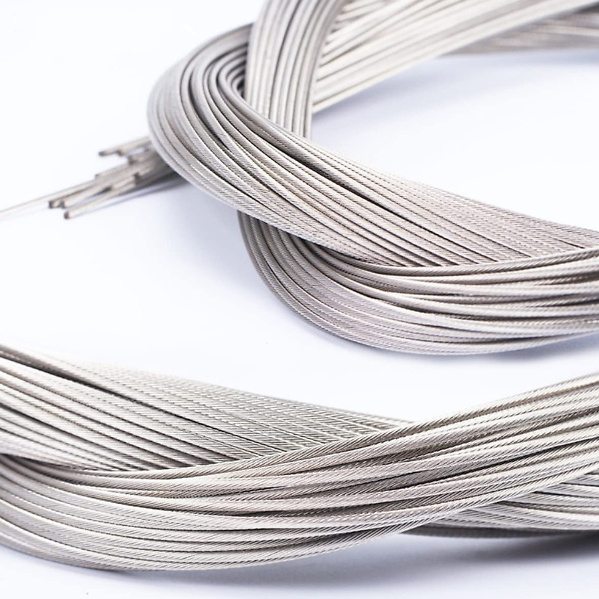 10 Pcs Stainless Steel Shifter Cable Bike Derailleur Cable Shifter Cables, 2M Length Replaceable Derailleur Cables Stainless Steel MTB Shifter Cable Set