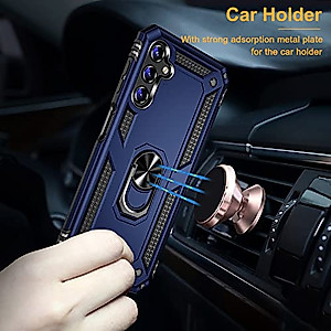 Muntinfe for Galaxy A14 5G Phone Case, Samsung Galaxy A14 5G Case with Screen Protector [2 Pack], [Military Grade 16ft. Drop Tested] Magnetic Ring Holder Kickstand Protective Cover, Blue