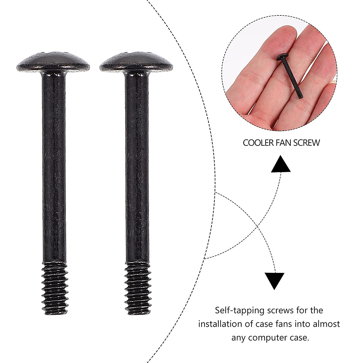 Scicalife 50pcs Computer Case Fan Screws 30mm Reducing Vibration Screws Cooling Fan Mount Screws Fan Rivet for PC Case Fan or CPU Fan