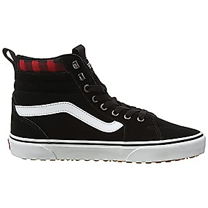 Vans Men's Hi-Top Trainers Sneaker, Suede Black Red Plaid, 12