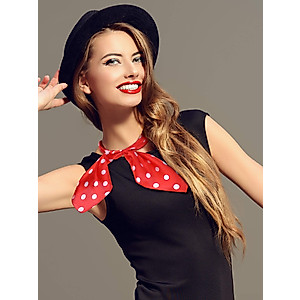 SATINIOR 1950s Chiffon Scarf Chiffon Scarf Square Handkerchief Neck Scarf Satin Ribbon Scarf Hair Tie for Women