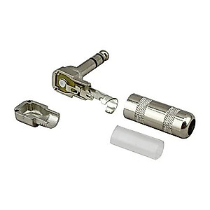 HUASEN Stereo Plug 1/4" Audio Plugs 6.35mm Plug TRS Male 1/4 inch Solder Type Stereo Plug Right Angle Design Connector for DJ Mixer Cables Guitar Cables Phono Patch Cable Microphone Cables（4pack）