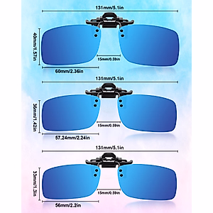 Frienda 5 Pairs Polarized Clip On Sunglasses Rimless Flip Up Anti Glare Driving Glasses (Various Color,2.24 x 1.42 Inch)