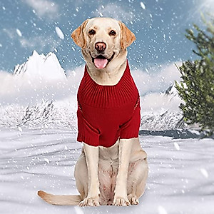 HRTTSY Christmas Dog Sweater Funny Ugly Xmas Cute Reindeer Puppy Turtleneck Sweaters Holiday Costume Fall Winter Warm Pullover Outfits Pet Clothes for Small Medium Large Dogs Cats(Red Reindeer,M)